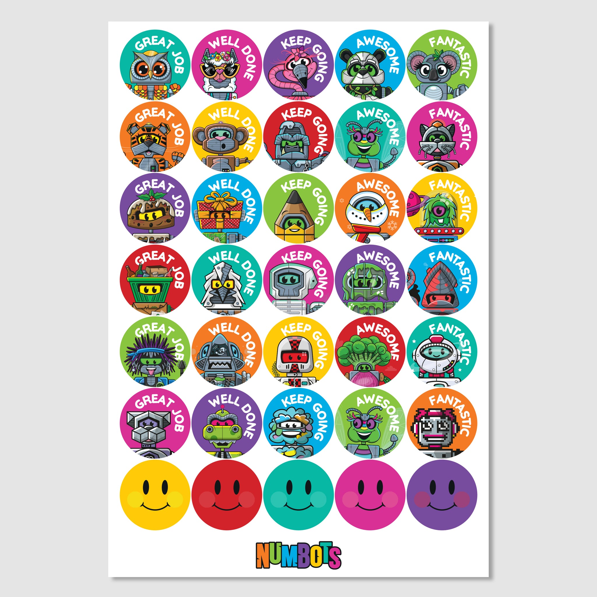 NumBots Encouragement Stickers – Maths Circle